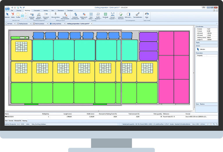 Almacam Punch, CAD/CAM punching software - Almacam